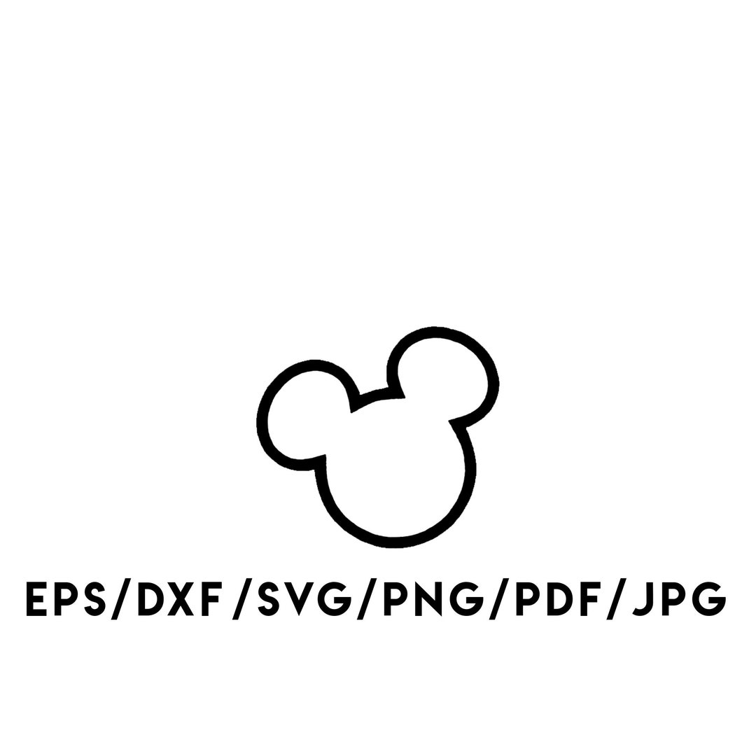 Mickey Mouse Symbol Design Instant Download Svg, Eps, Dxf, Png, Pdf ...