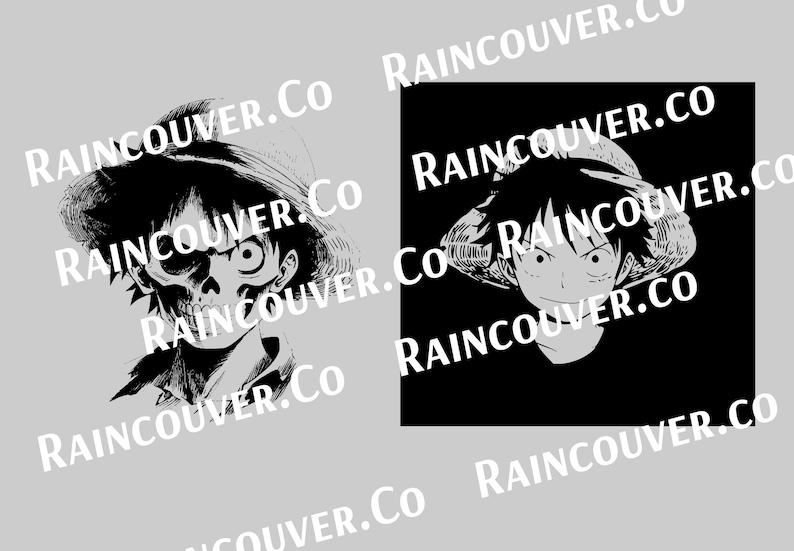 Luffy Skull & Face SVG PNG | One Piece Anime Designs (digital Download ...