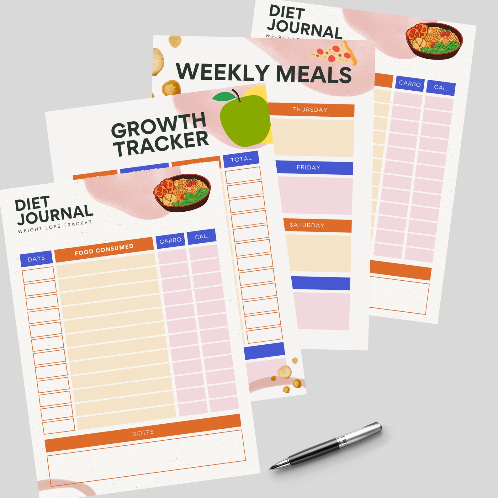 Digital Weekly Meal Planner,journal Planner, Diet Planner, Weekly Meal ...