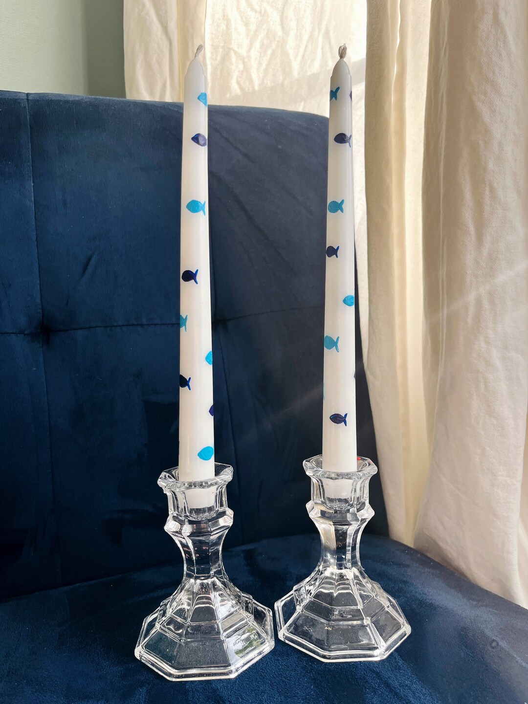 Two Fish Taper Candle - Etsy