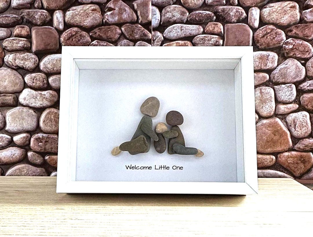 Handmade Pebble Art – Welcome Little One – Unique New Baby Gift, Family ...