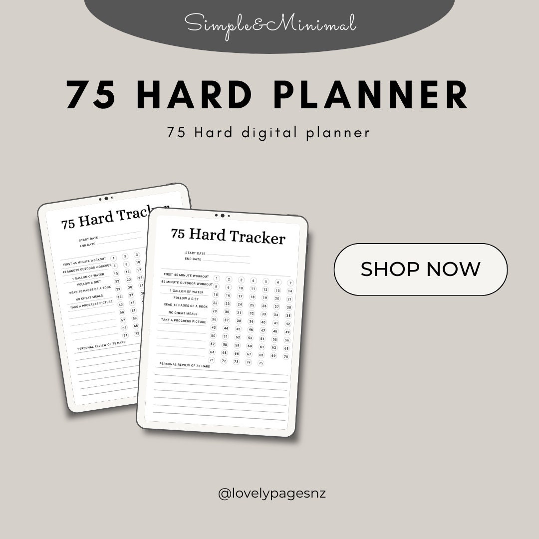 75 Hard Tracker - Etsy