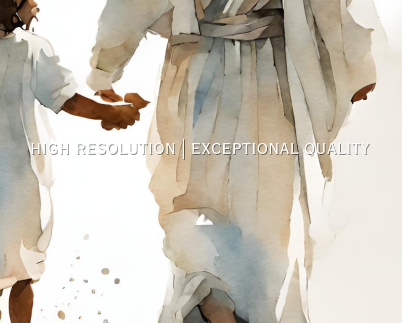 Jesus Leading Child Come Follow Me Bible Art Christian Art Digital ...