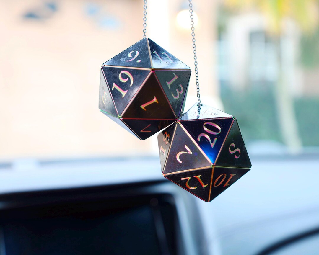 D20 Car Dice [pick Your Colors, Custom 2" Charms] - Dnd Hanging Car ...