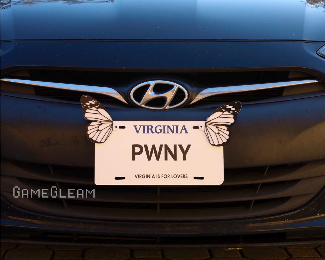 License Plate Butterfly Wings Pair [white Holographic 5" Wide] - Fit ...