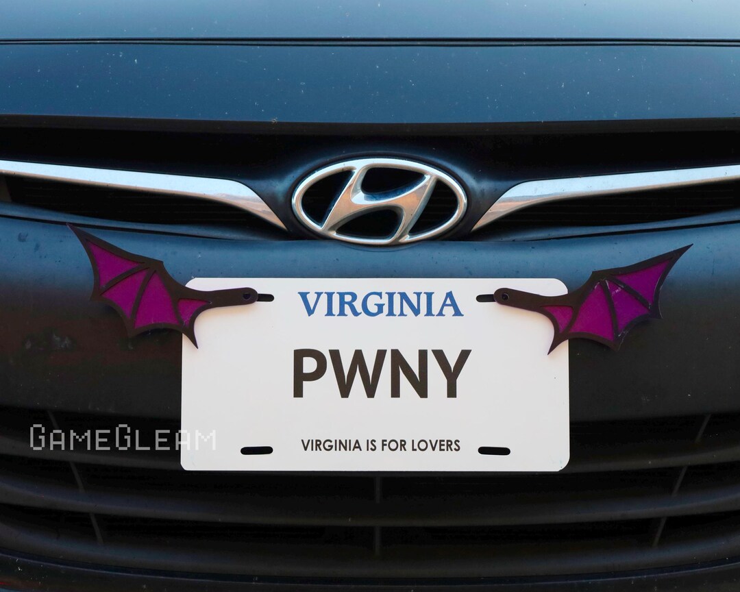 License Plate Bat Wings Pair [pick Your Colors, Holographic 6.5" Wide ...