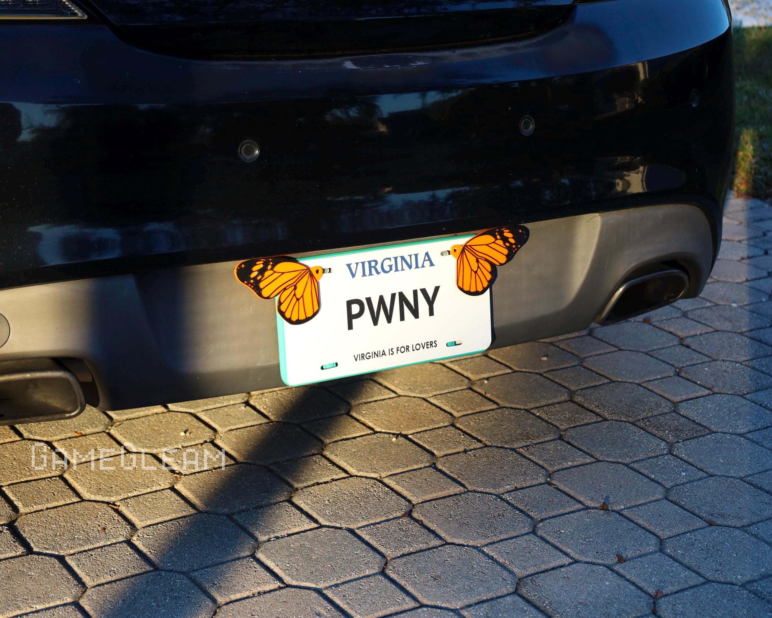 Monarch Butterfly License Plate Wings: Holographic Orange Car Decor - Etsy
