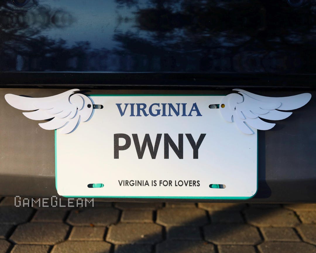License Plate Angel Wings Pair [white Holographic 5" Wide] - Fit Car or ...
