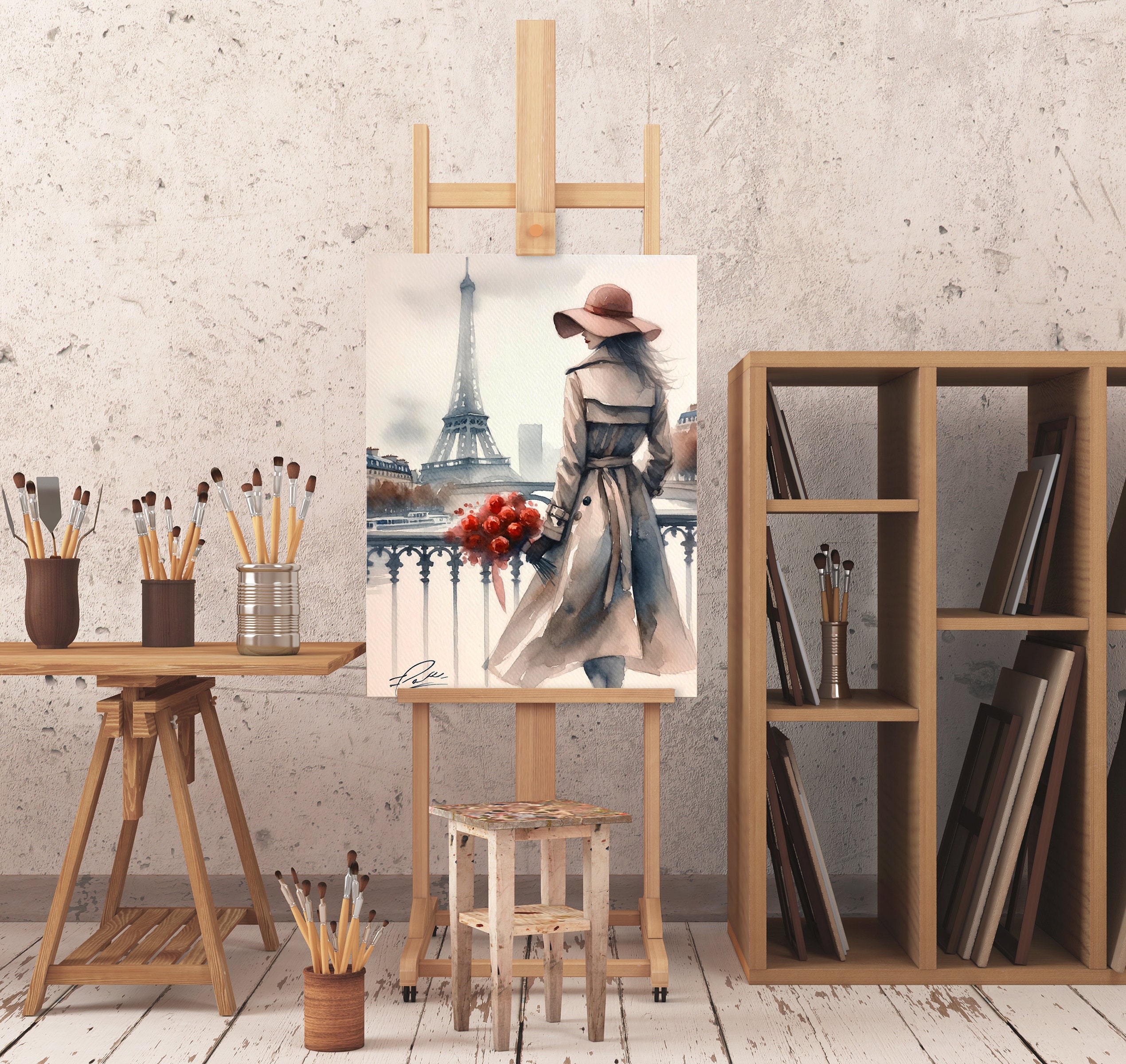 Parisian Chic With Blooms - Timeless Canvas Art Print - Elegant Home ...
