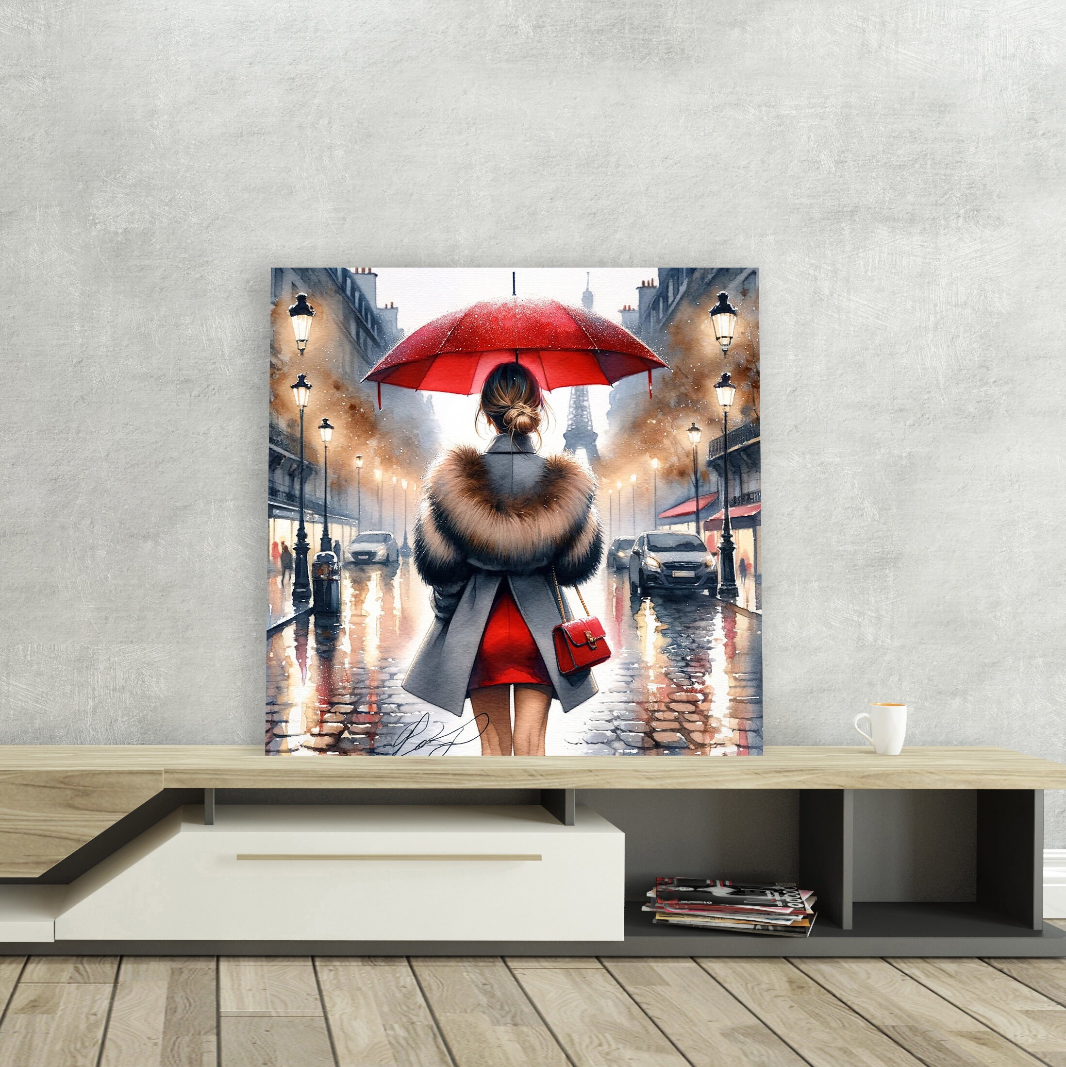 Elegance Under the Rain in Paris Canvas Wall Art Elegant Home Decor - Etsy