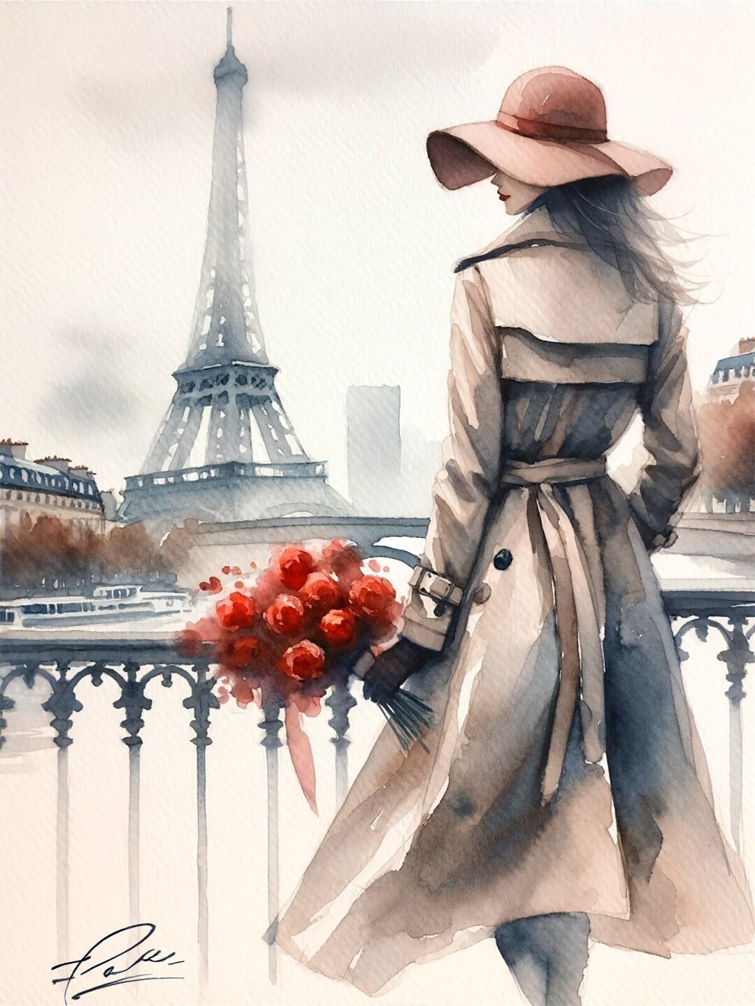 Parisian Chic With Blooms - Timeless Canvas Art Print - Elegant Home ...