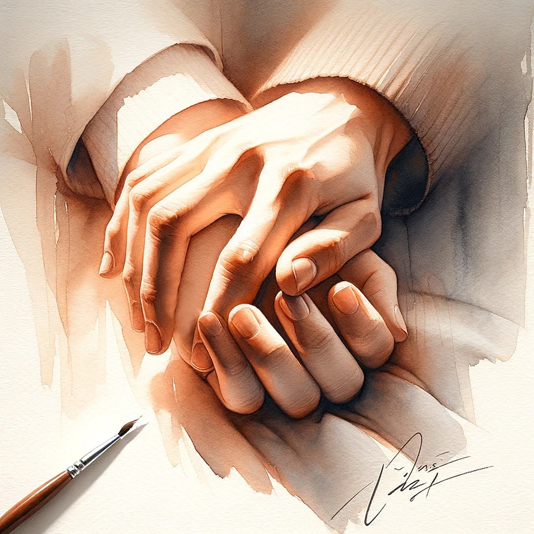 Entwined Hands, Entwined Hearts - Canvas Wall Art - Elegant Home Decor ...