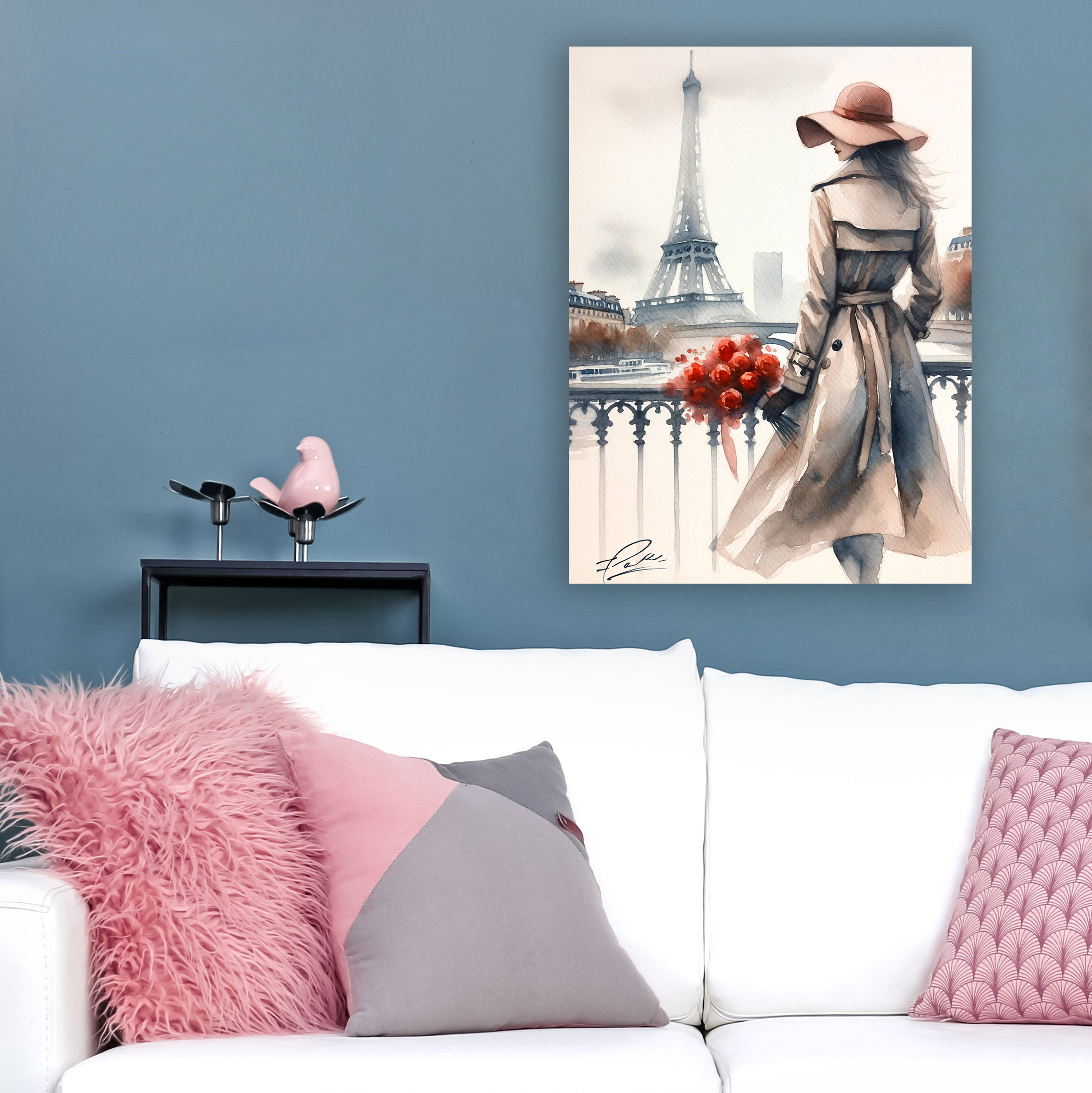 Parisian Chic With Blooms - Timeless Canvas Art Print - Elegant Home ...