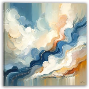Ethereal Waves: Abstract Harmony - Print Canvas Wrapped Wall Art for ...