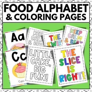 Food Alphabet With Coloring and Activity Posters for Bulletin Board ...