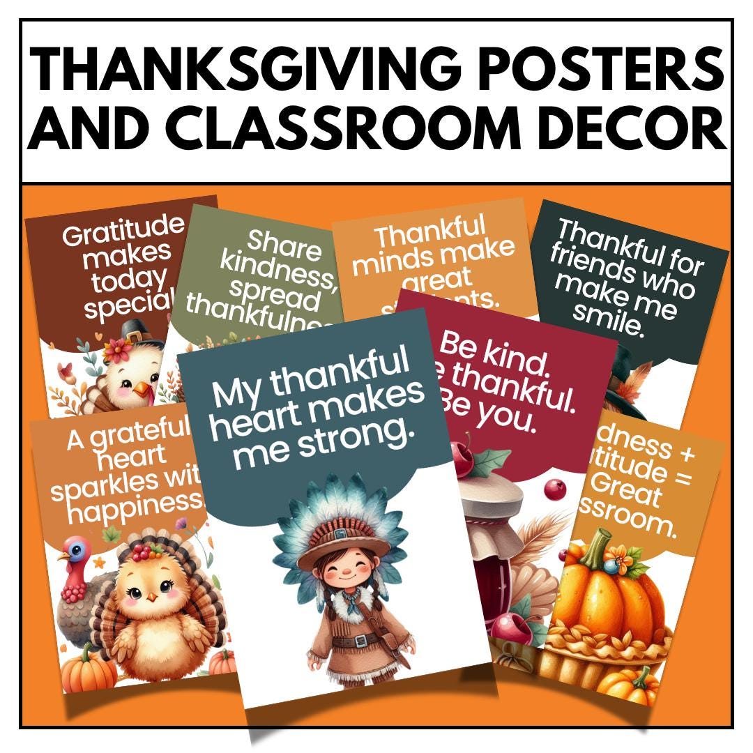 Thanksgiving Classroom Posters: Acrostic Happy Thanksgiving (PDF) - Etsy
