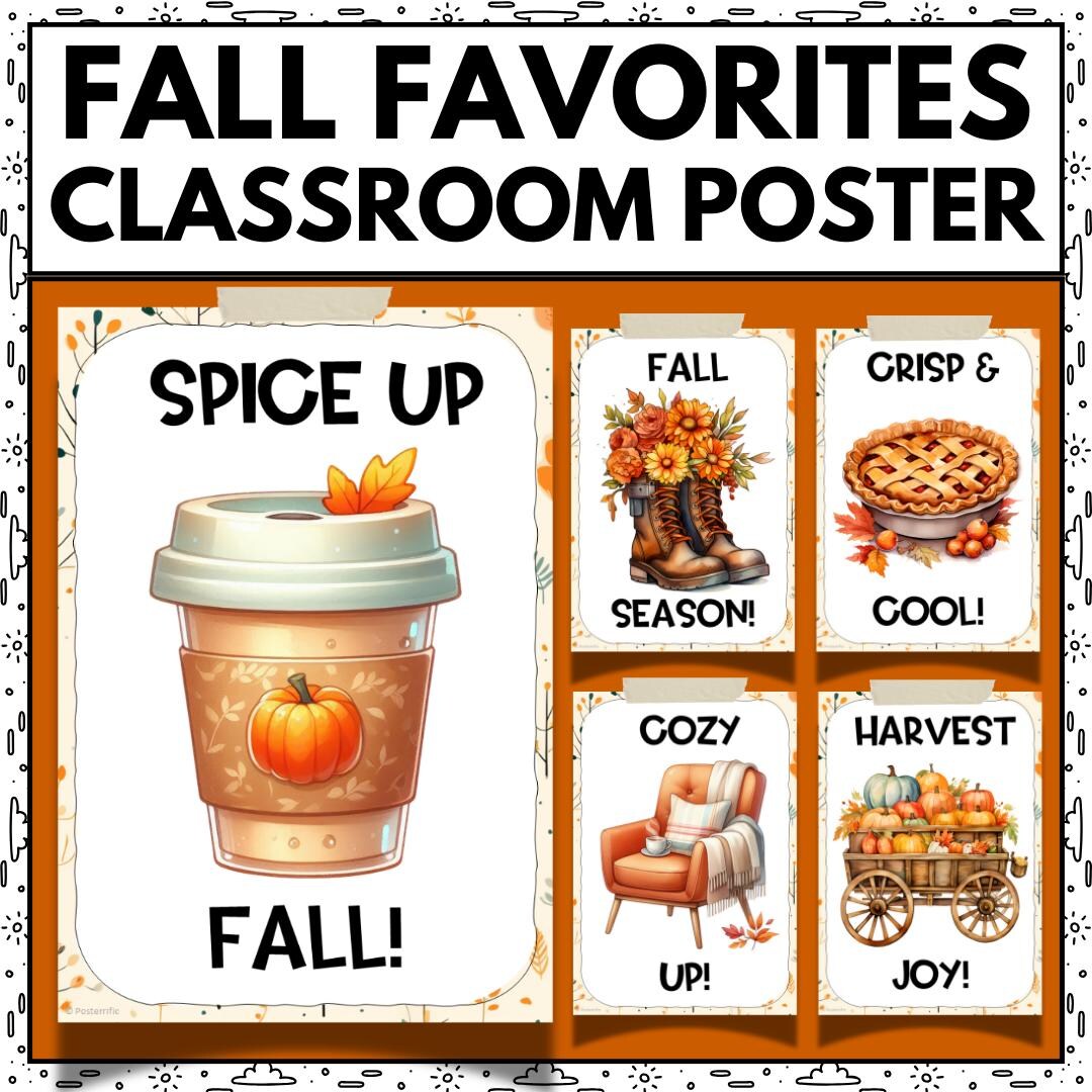 Fall Classroom Posters: Autumn Bulletin Board Decor (PDF) - Etsy