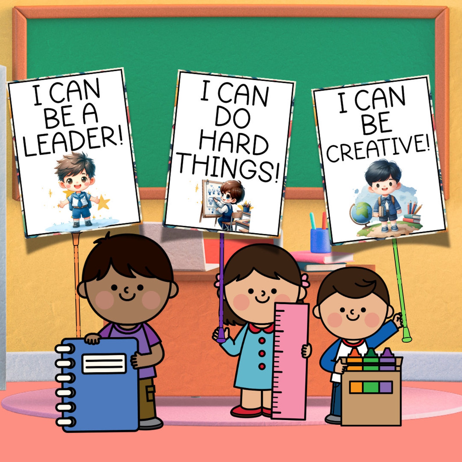 I Can Motivational Posters for Kids Bulletin Board Classroom Decor ...