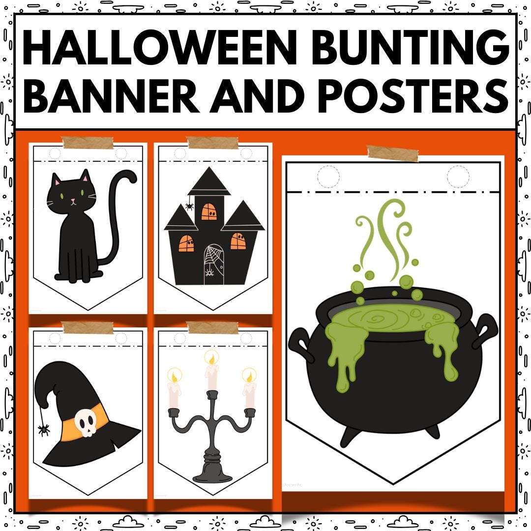 Halloween Bunting Banner: Classroom Decor (PDF) - Etsy