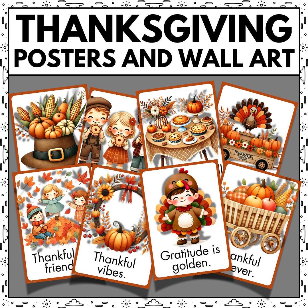 Thanksgiving Posters for Classroom Decor, Thanksgiving Posters for ...