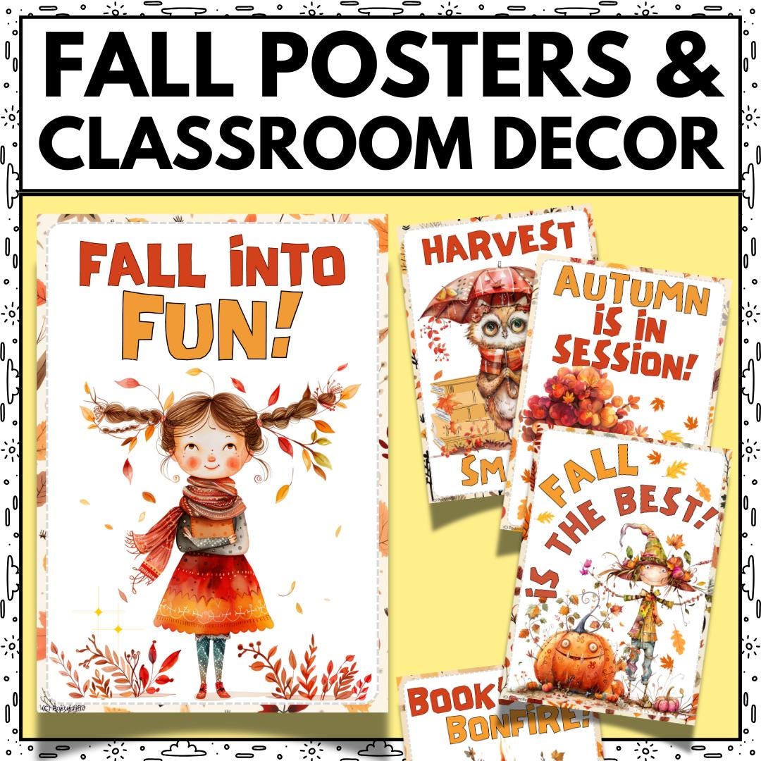 Fall Season Posters for Back to School Autumn Classroom Decor Fall ...