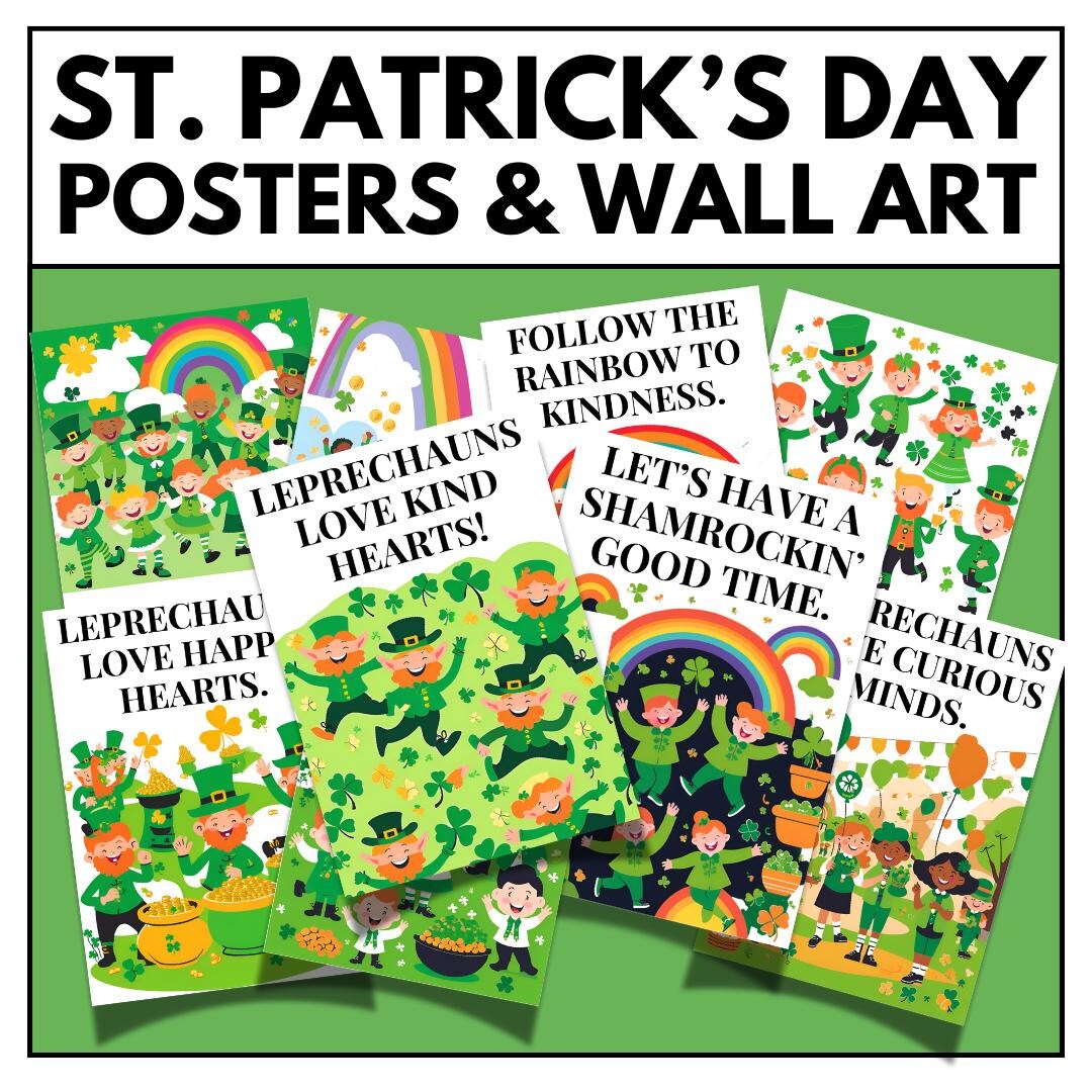 St. Patrick's Day Classroom Posters: Bulletin Board Ideas (PDF) - Etsy