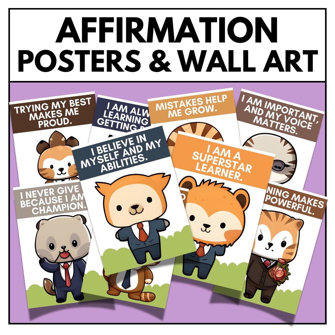 Animals Affirmation Bulletin Board Ideas, Classroom Decor and Wall Art ...