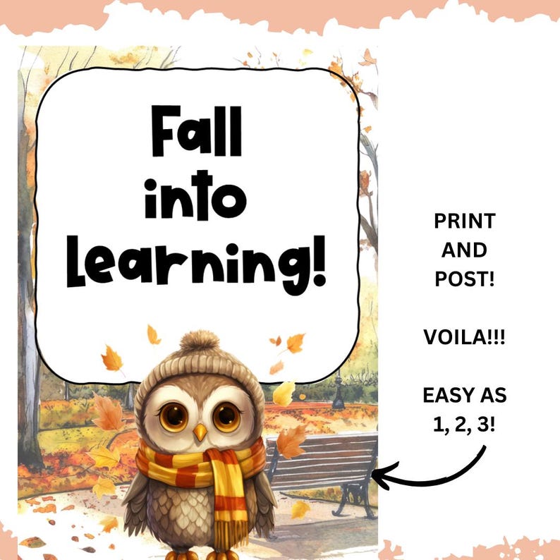 Fall Owl Motivational Posters: Classroom Decor (PDF) - Etsy