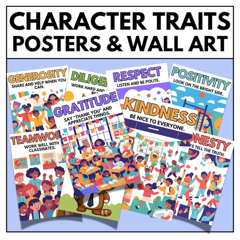 Character Traits Posters: Classroom Decor (PDF) - Etsy