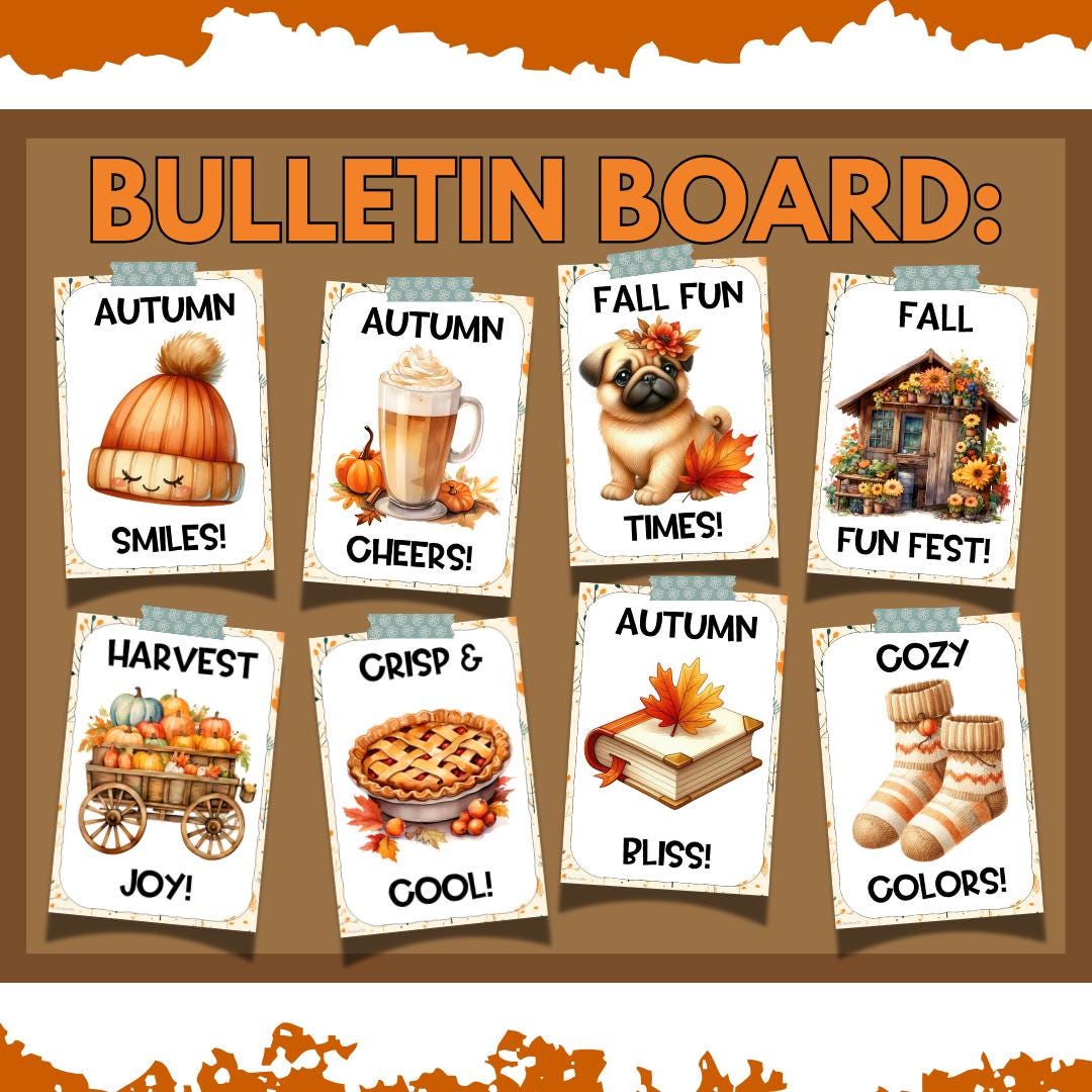 Fall Classroom Posters: Autumn Bulletin Board Decor (PDF) - Etsy