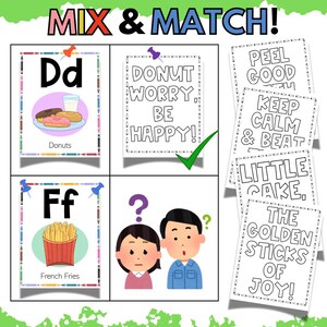 Food Alphabet With Coloring and Activity Posters for Bulletin Board ...