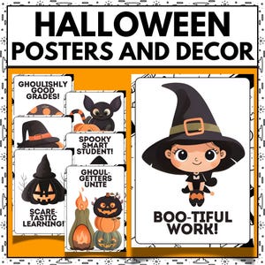 Halloween and Fall Posters for Classroom Decor and Bulletin Ideas Cute ...