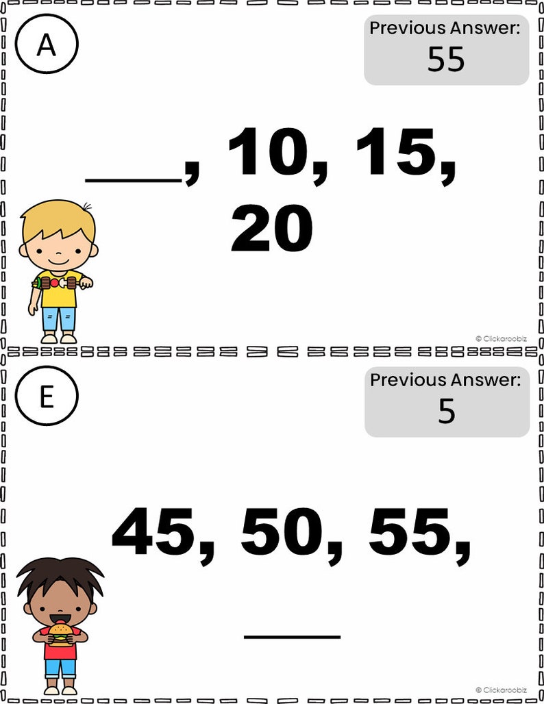 Skip Counting by 5s Scavenger Hunt, Kindergarten Games, Scavenger Hunt ...