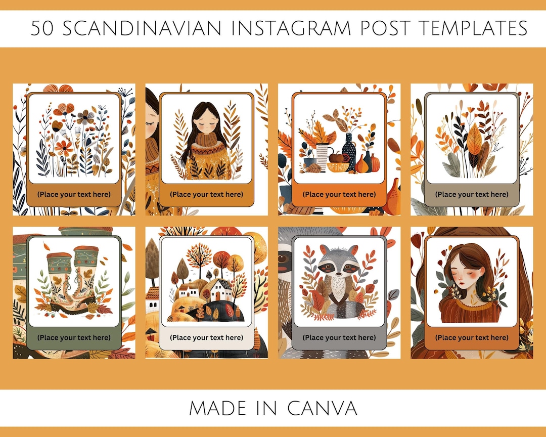 Scandinavian Instagram Post Templates: Polaroid Style, Canva (digital ...