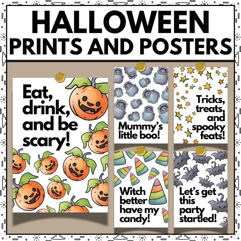 Cute Halloween Posters for Kids Classroom Decor and Bulletin Ideas ...