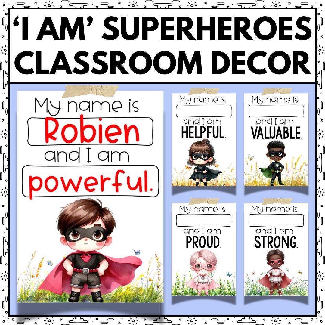 Superhero Kids Posters: Positive Affirmations Classroom Decor (PDF File ...