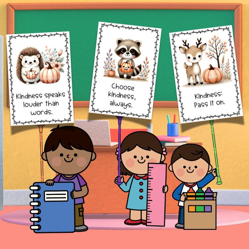 Kindness Posters for Fall Autumn Season Classroom Decor Bulletin Board ...