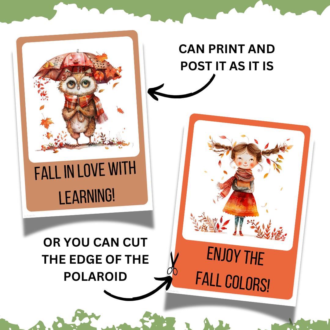 Fall Polaroid Posters: Classroom Decor, Bulletin Board Ideas (digital ...