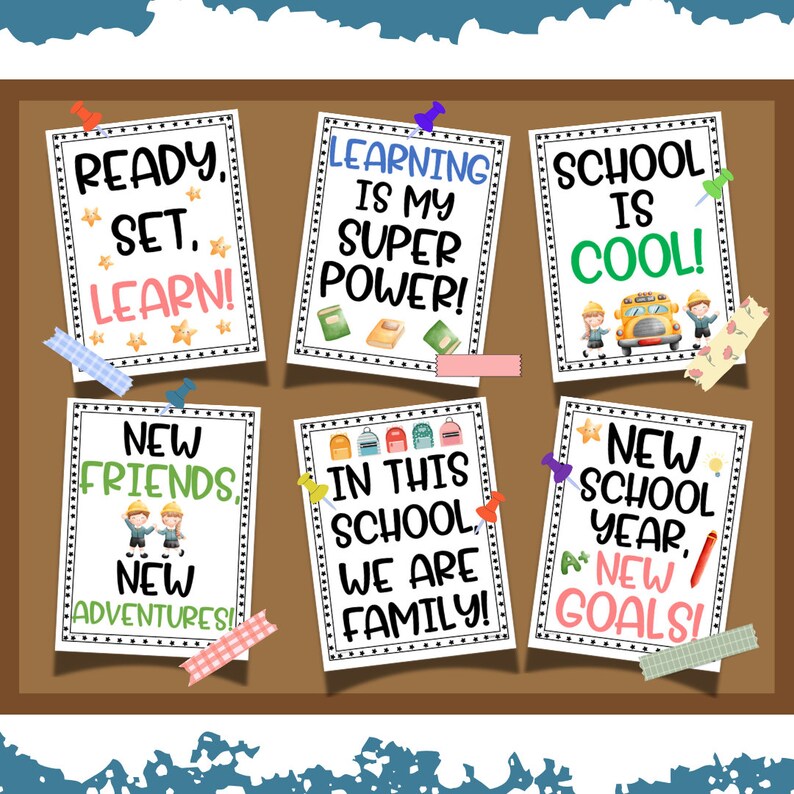 Back-to-school Posters Bulletin Board Classroom Decor Signs and Posters ...