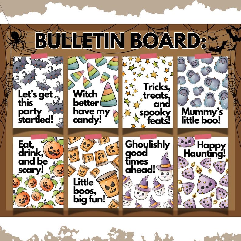 Halloween Classroom Posters | Kids Bulletin Board Decor (PDF) - Etsy