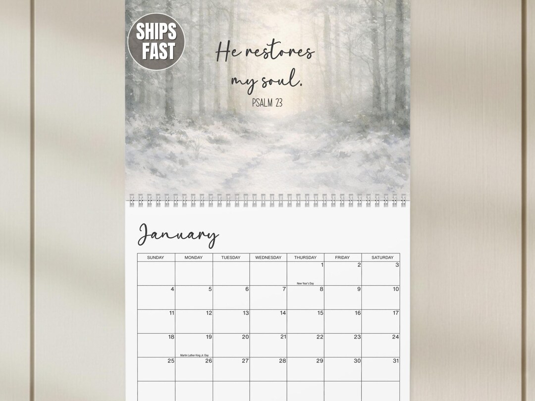 2026 Bible Verse Wall Calendar | Customizable Christian Scripture ...