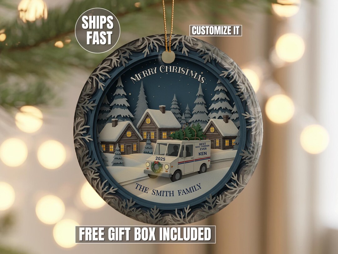 Custom Mailman Christmas Ornament 2026 Thank You Ornament Postal Worker ...