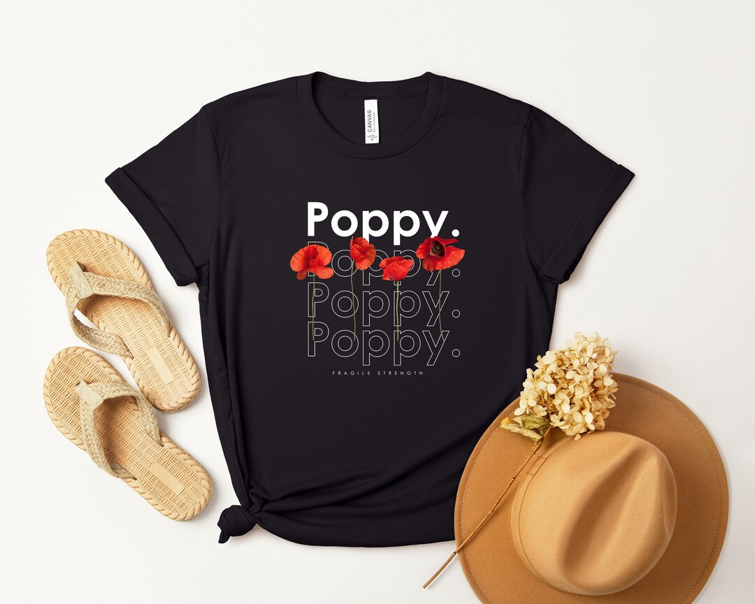 Poppy T-shirt, Photo-realistic Red Poppies T-shirt, T Shirt Aesthetic ...