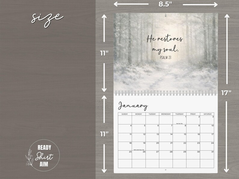 2026 Bible Verse Wall Calendar | Customizable Christian Scripture ...
