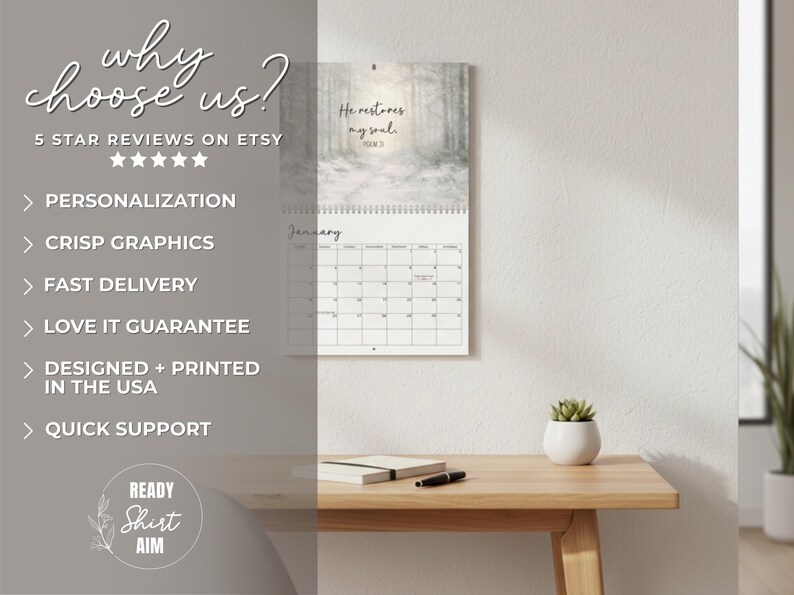 2026 Bible Verse Wall Calendar | Customizable Christian Scripture ...