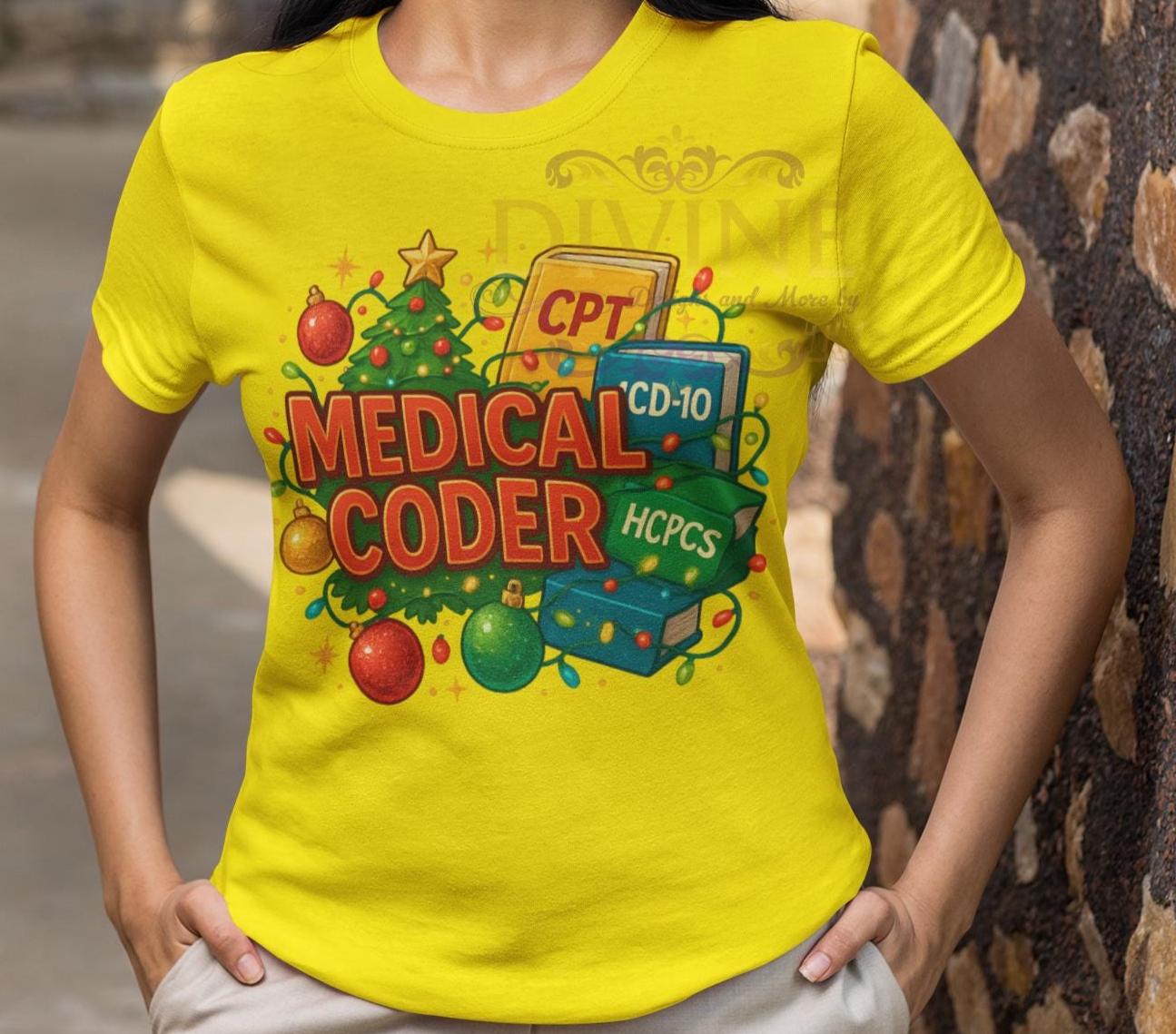 CHRISTMAS Medical Coder Shirt, Medical Coder Christmas Tshirt, Graphic Christmas Tee, Medical ...