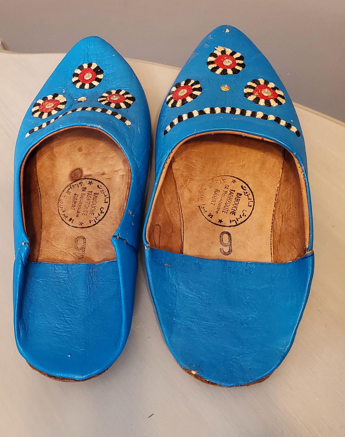 Vintage Early 1990s Ladies Authentic Handmade Leather Babouches From ...