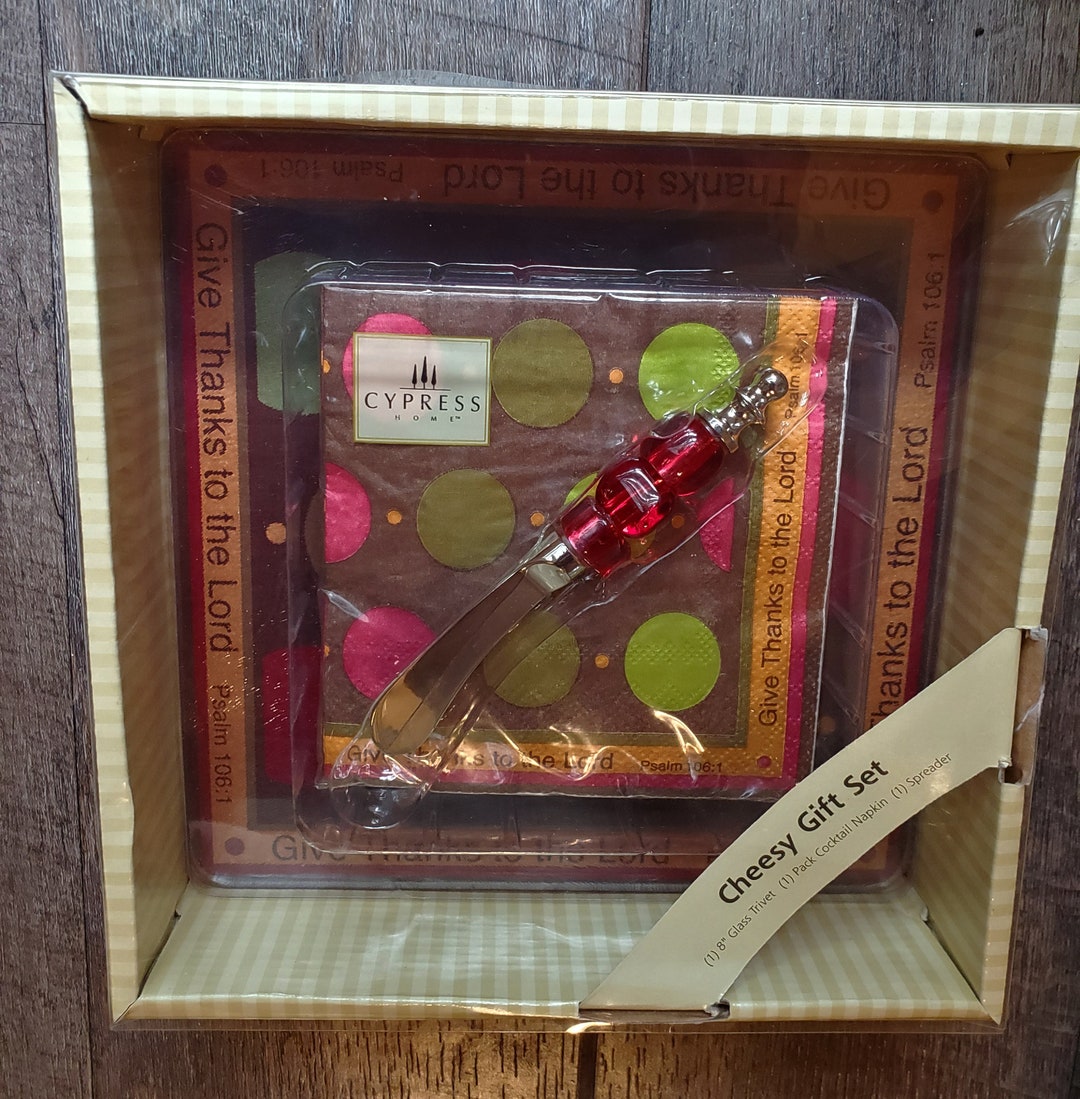 Cypress Home Cheesy Gift Set Cocktail Set Give Thanks to the Lord - Etsy
