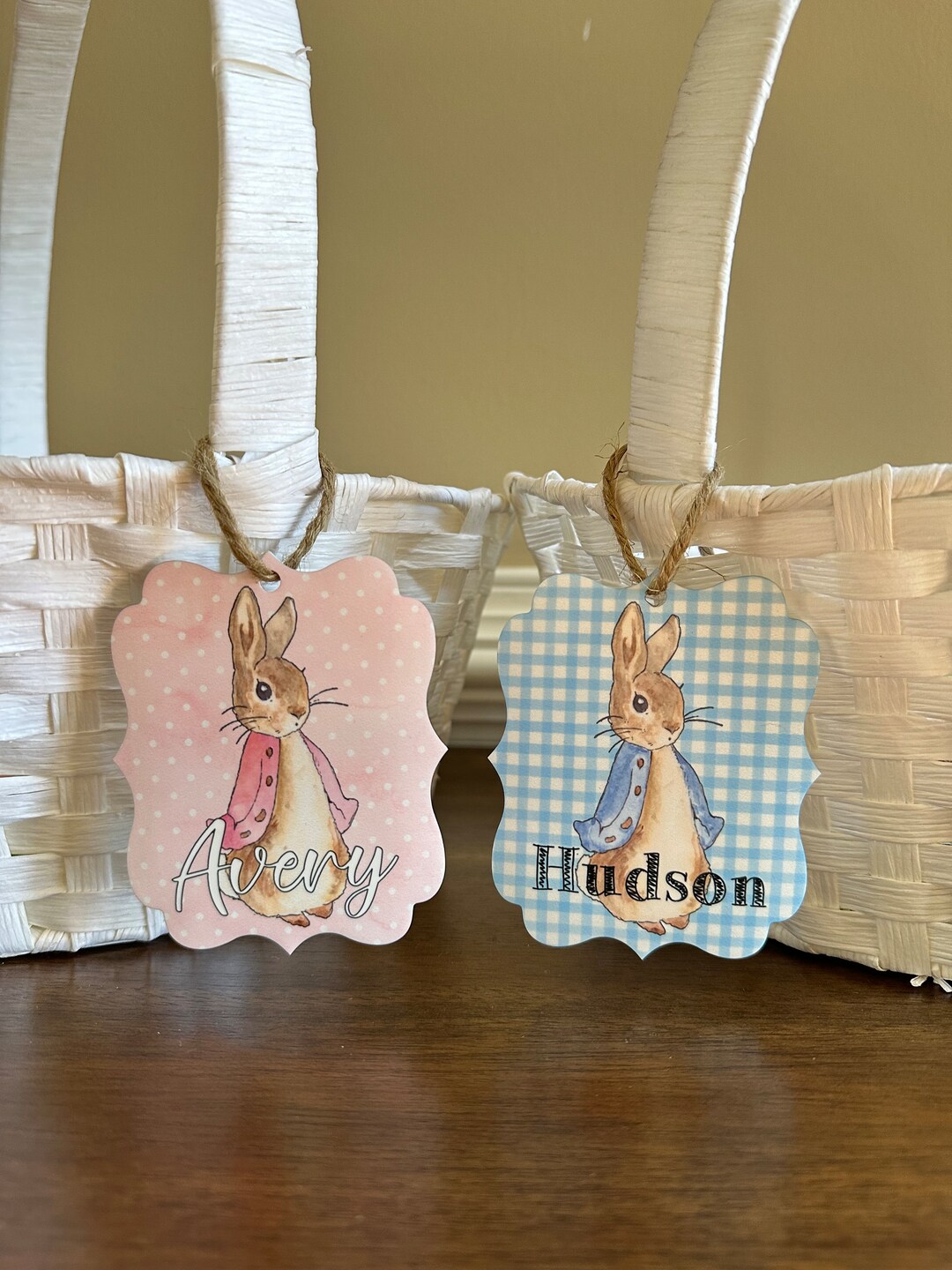 Personalized Easter Bunny Basket Tag, Custom Peter Rabbit Tags for ...