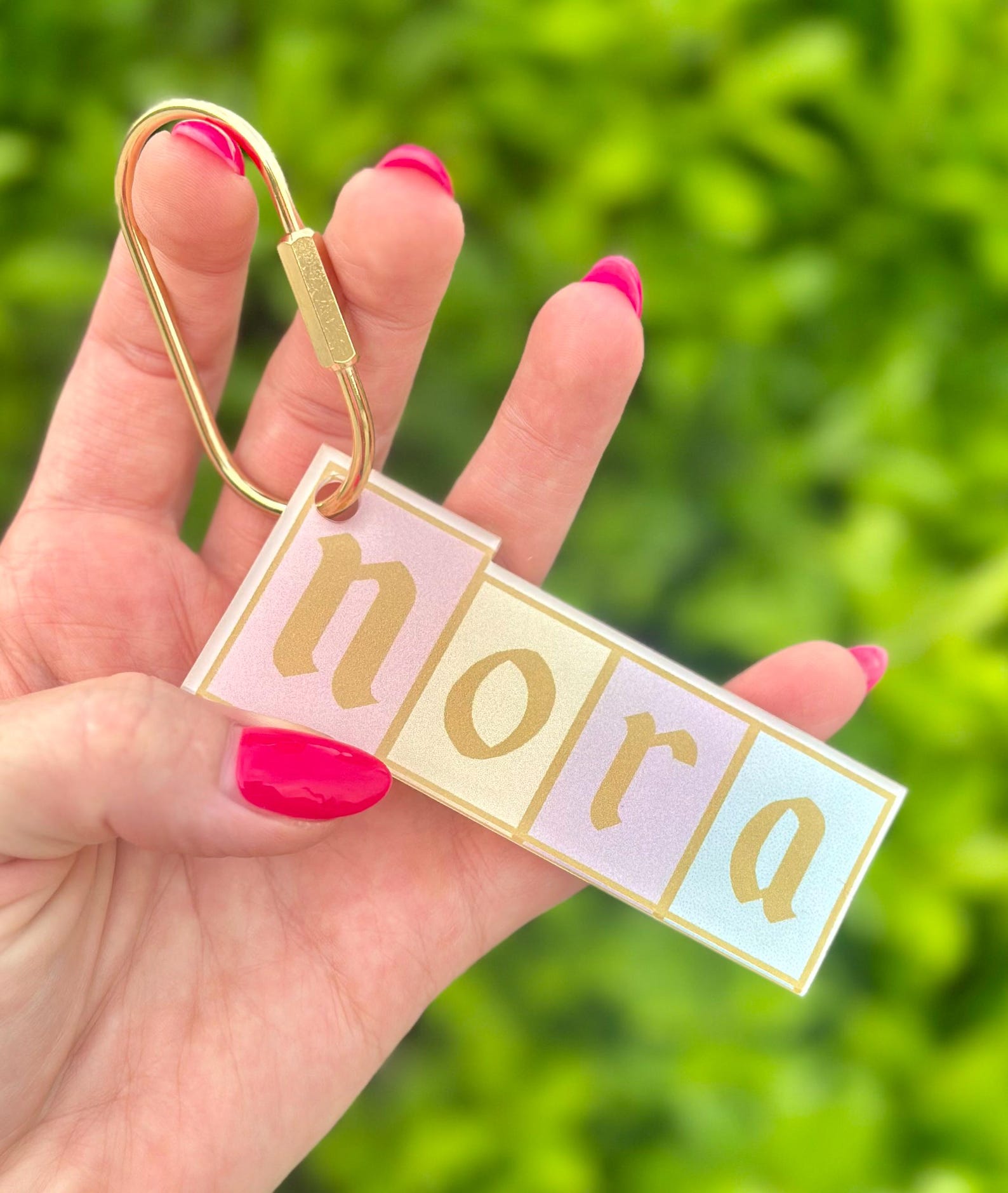 Personalized Inspired Acrylic Name Keychain, Custom Color Block ...